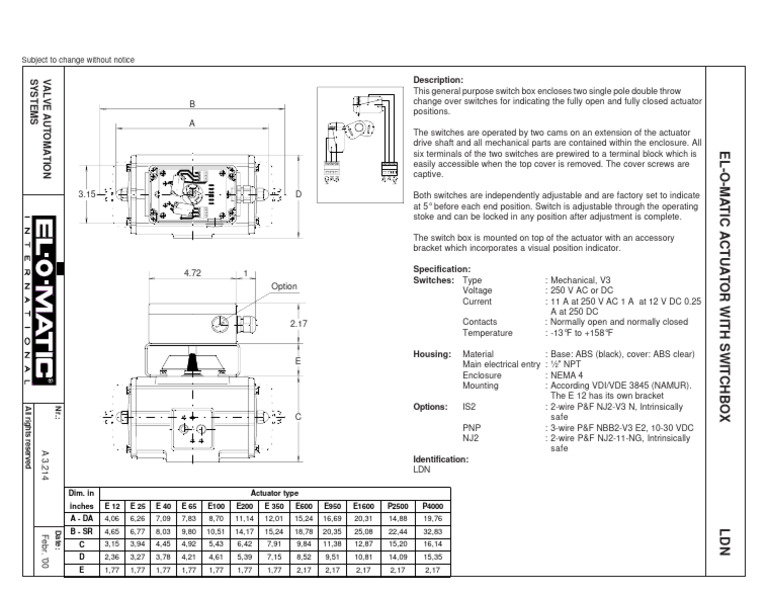 Damper Actuator Plano - EL-O Matic | PDF