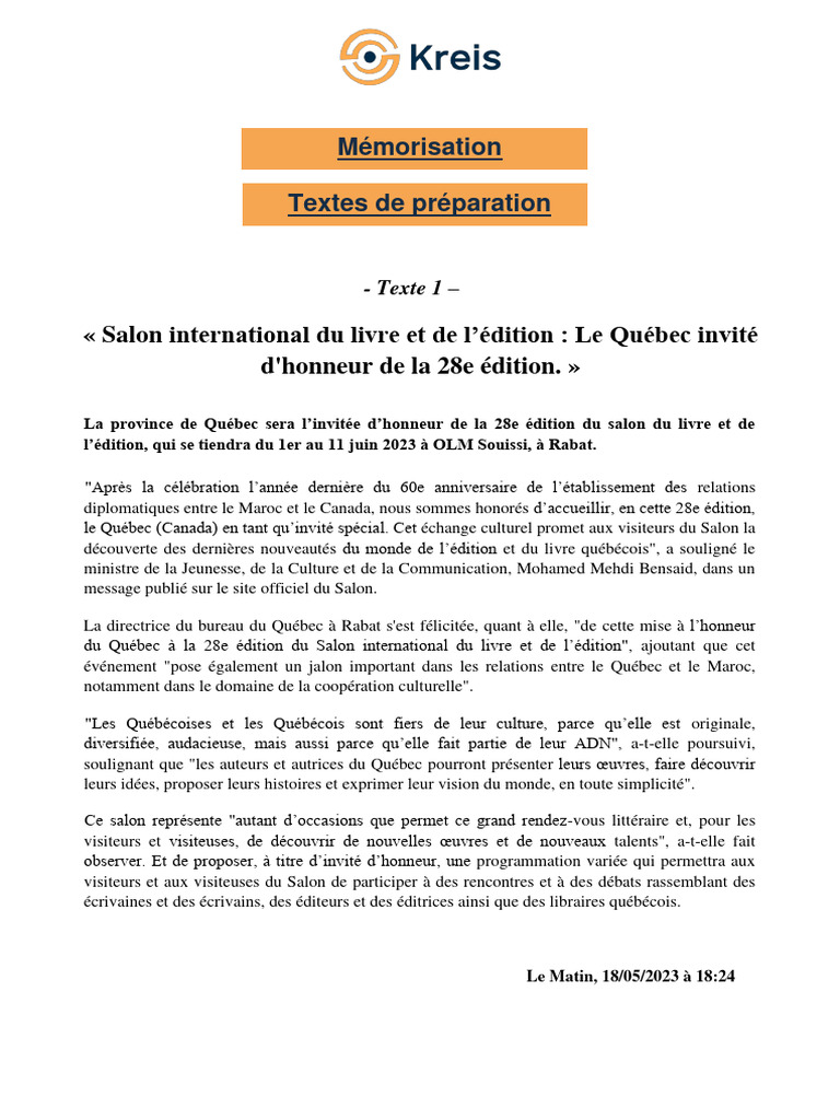 Mémorisation | PDF