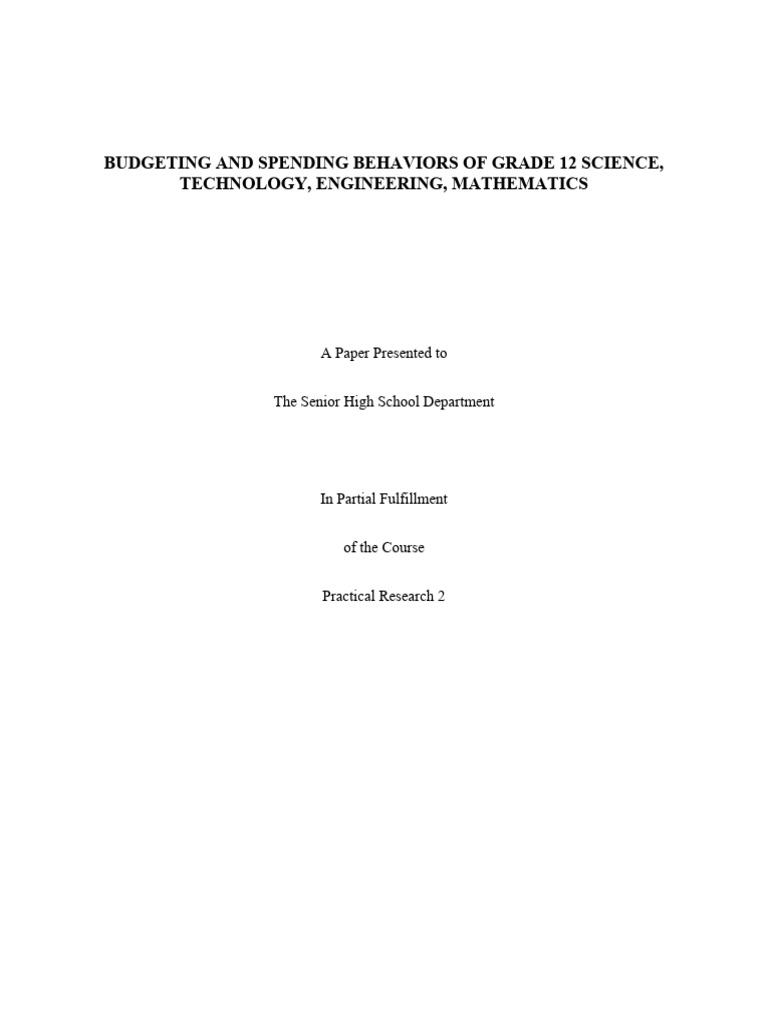 Budgeting and Spending Behaviors of Science Technology Engineering ...