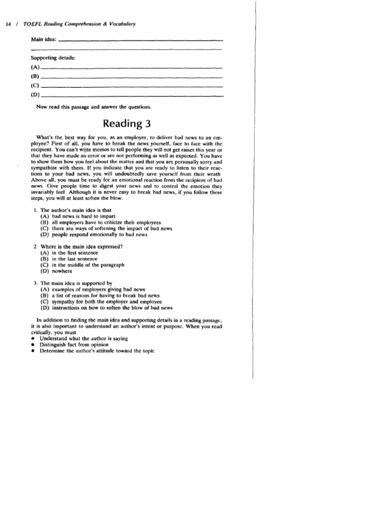 003 Toefl Reading Test | PDF