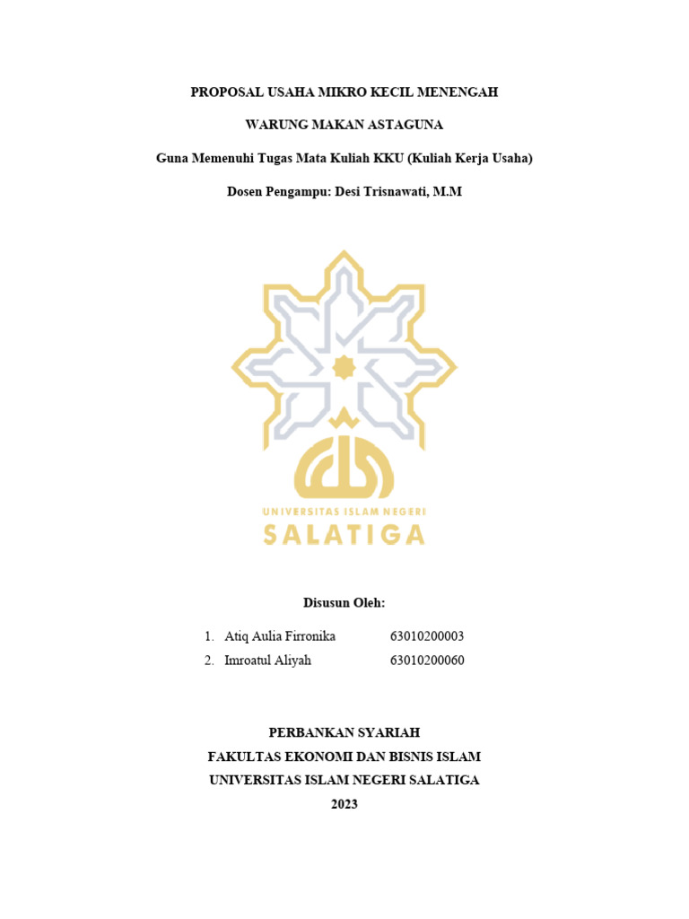 PROPOSAL KKU (UMKM) Kel. 13 | PDF