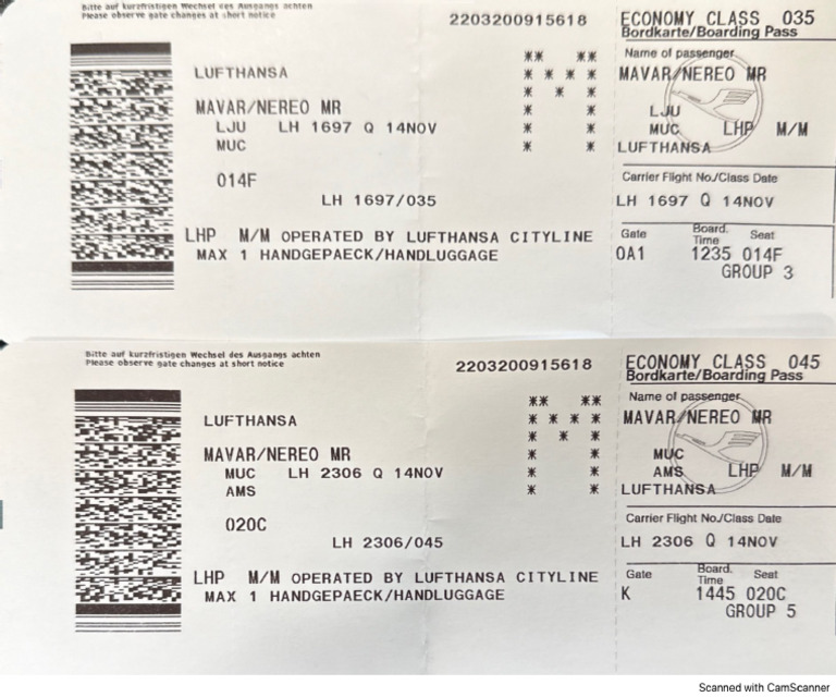 Avio Karte 14.11.23 | PDF