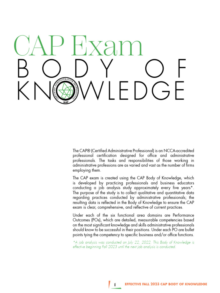 Cap Body of Knowledge-2023 | PDF | Computer File | Strategic Planning