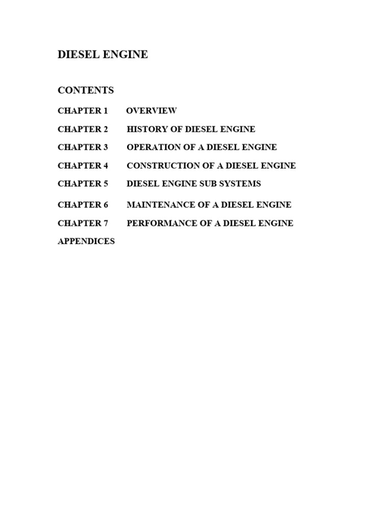 Diesel Engine Overview and Structure | PDF