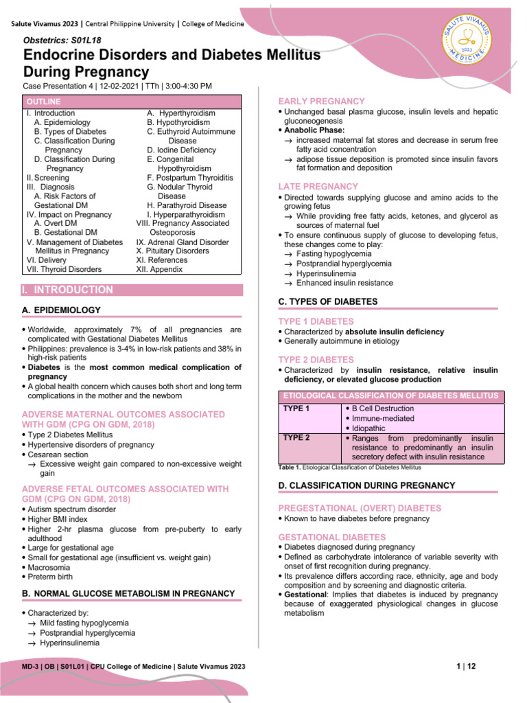 Trans SaVi Lec18 Obstetrics Endocrine Disorder and DM During Pregnancy ...