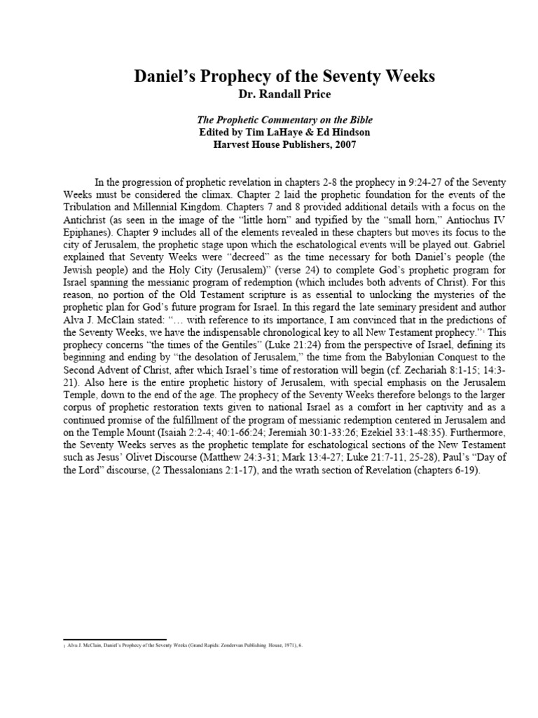 Understanding Daniel's Seventy Weeks Prophecy | PDF | Eschatology ...