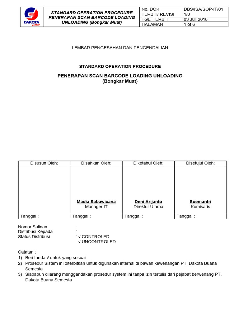 Standard Operation Procedure Scan Barcode | PDF