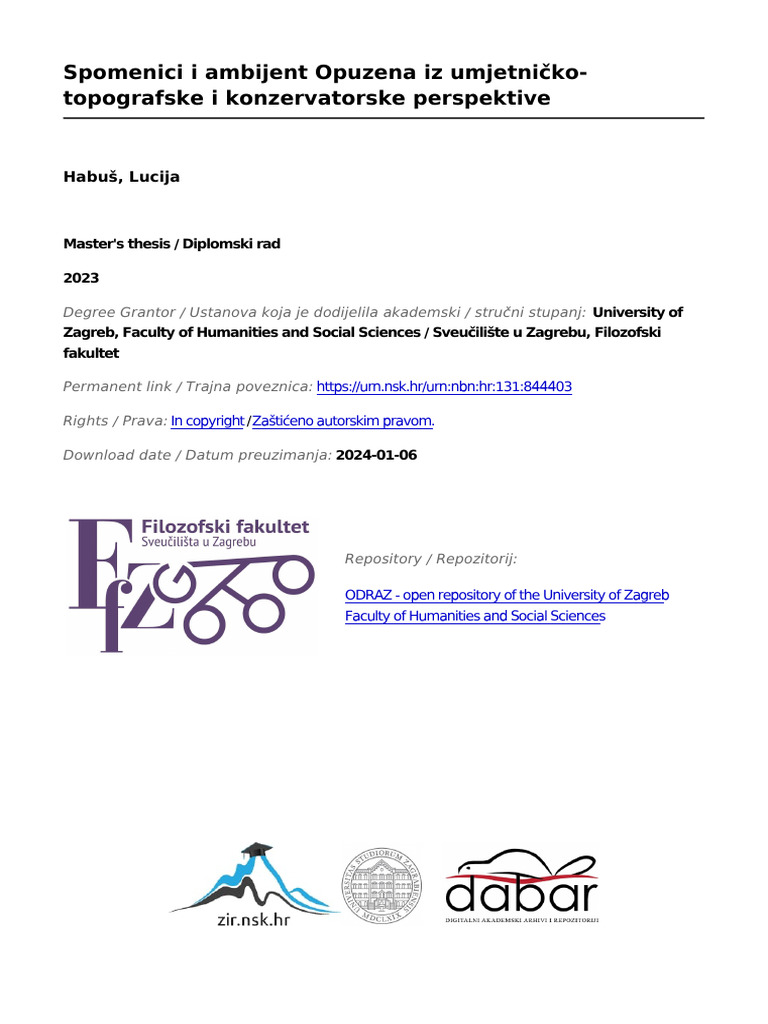 Habus Opuzen FFZG | PDF