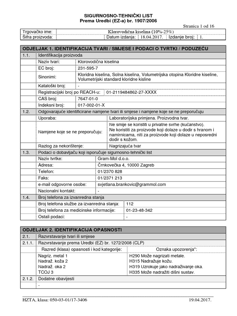 Klorovodicna Kiselina - STL | PDF
