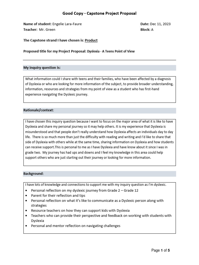 Final Good Copy Capstone Project Proposal | PDF