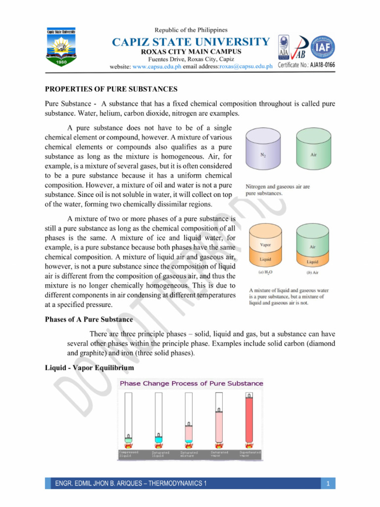 Scanned Module 6 Properties of Pure Substances | PDF