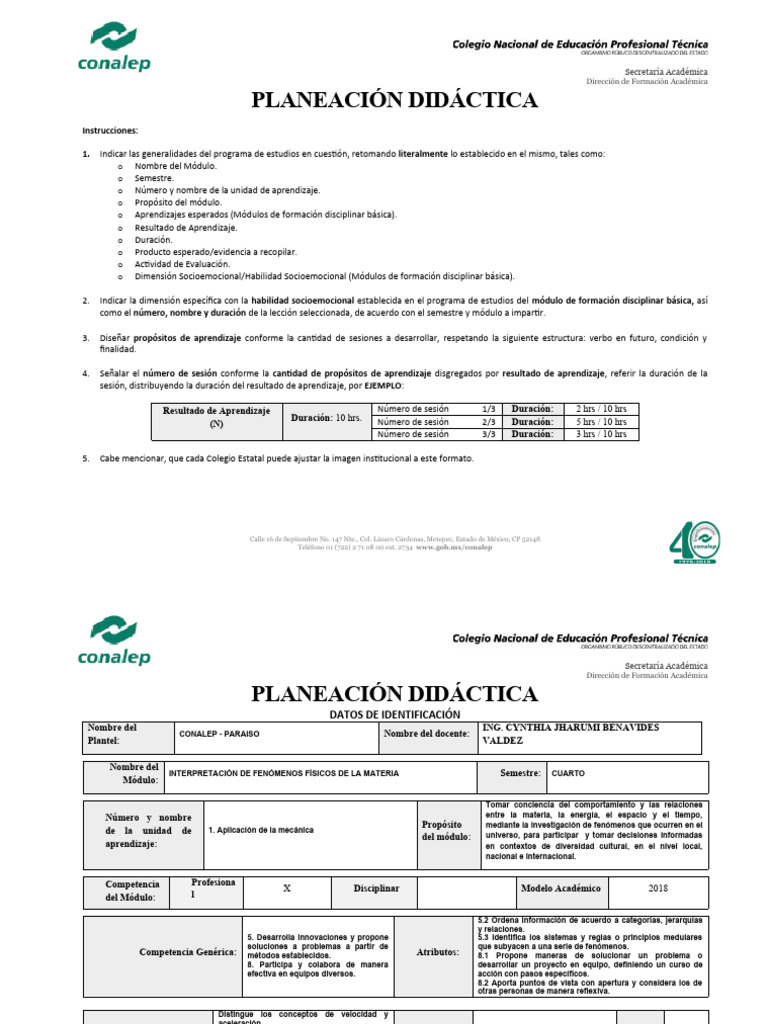 Planeacion Didactica IFIM-04 | PDF