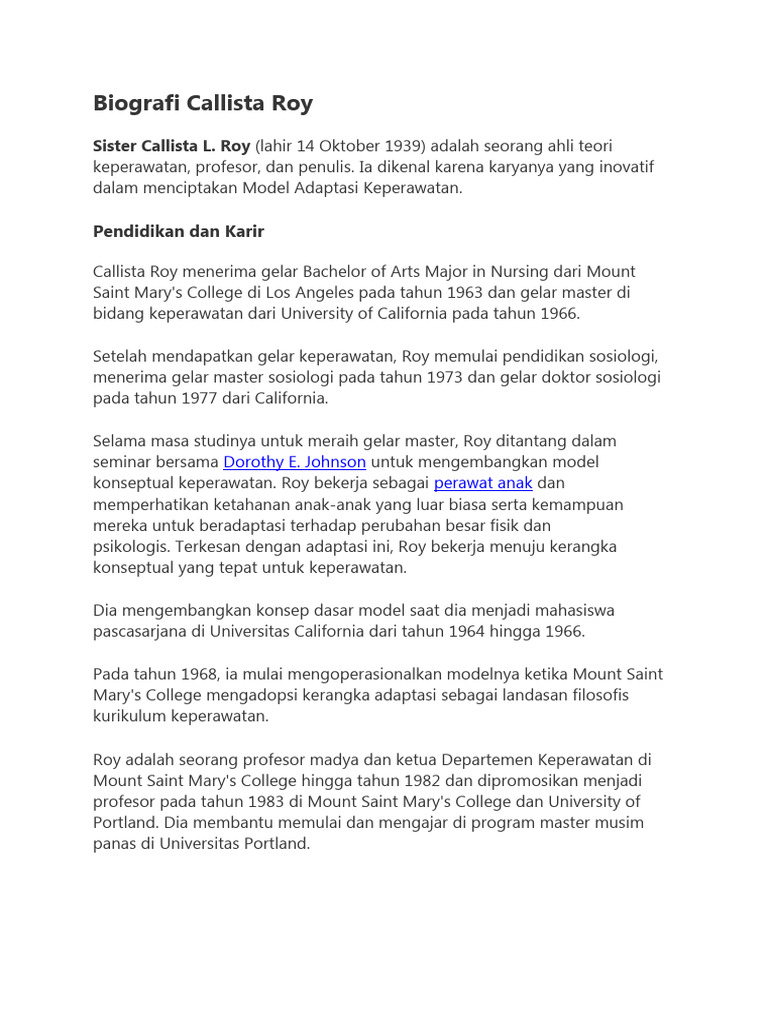 CV Calista Roy | PDF