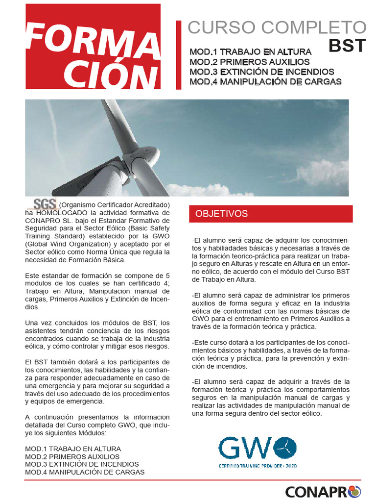 r0152 GWO - BST Basic Safety Training 4 MÓDULOS | PDF