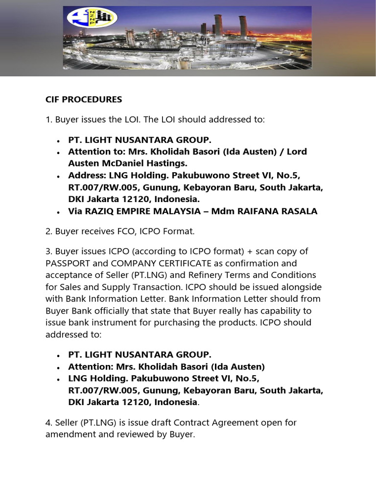 Cif Procedure LNG | PDF