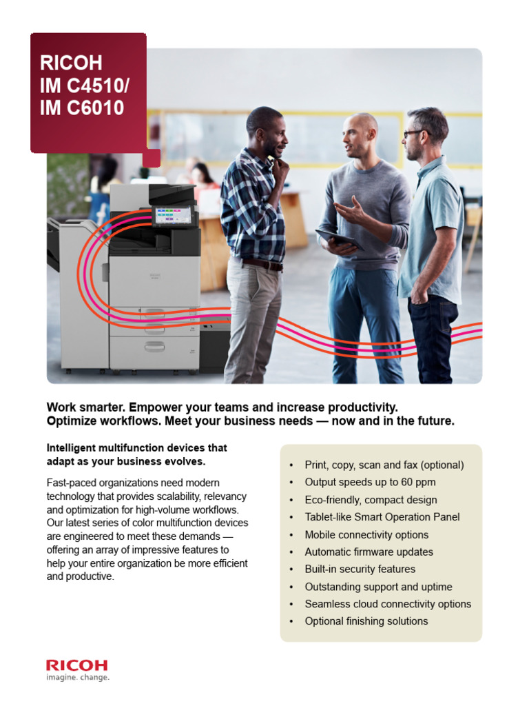 IM C4510 IM C6010 Spec Sheet | PDF