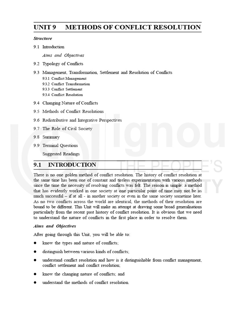 Conflict Resolution | PDF