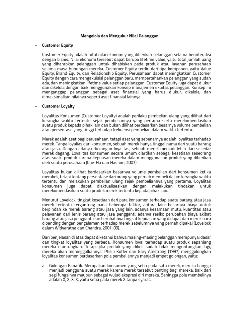 Mengelola Dan Mengukur Nilai Pelanggan | PDF | Karier & Perkembangan | Bisnis