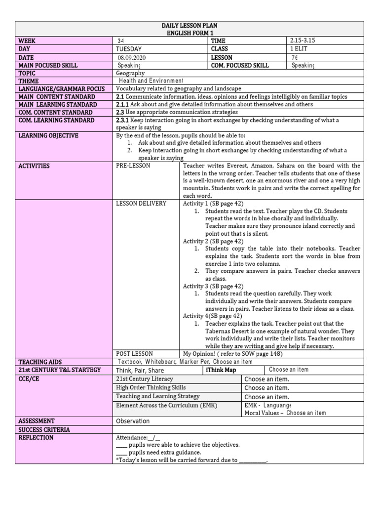 Unit 4 Life On Earth | PDF | Lesson Plan | Teachers