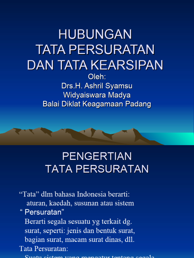 Hubungan TT Persuratan & TT Kearsipan Arsiparis | PDF