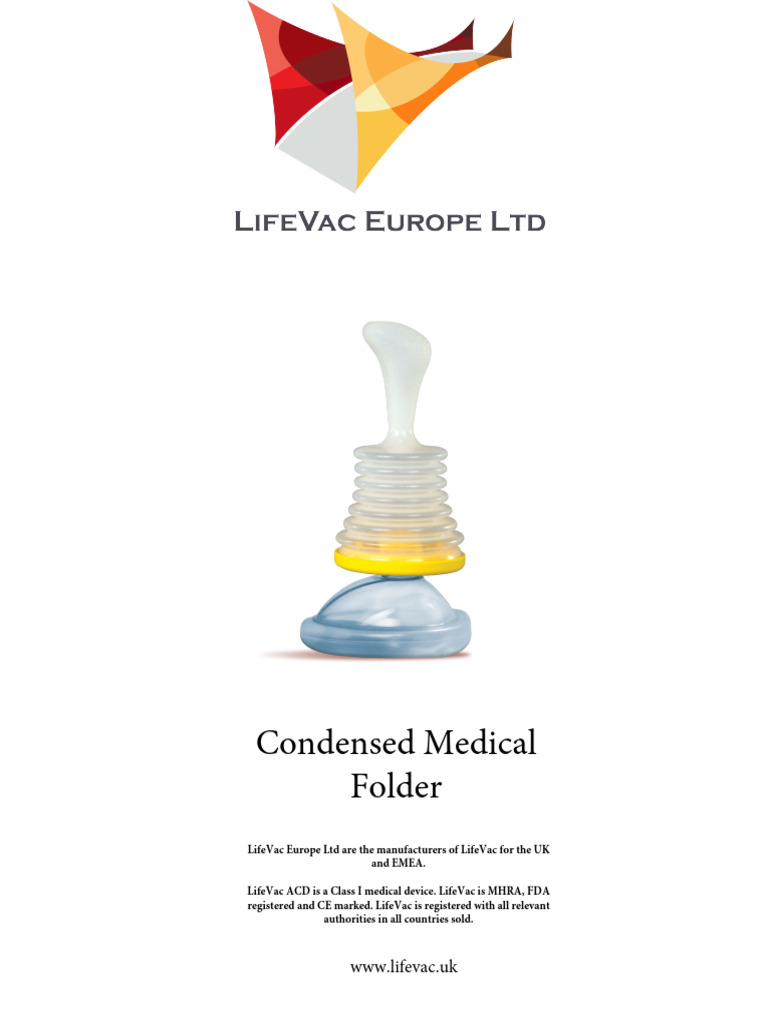 Lifevac Medical Folder Condensed | PDF | Medical Device | Clinical Medicine