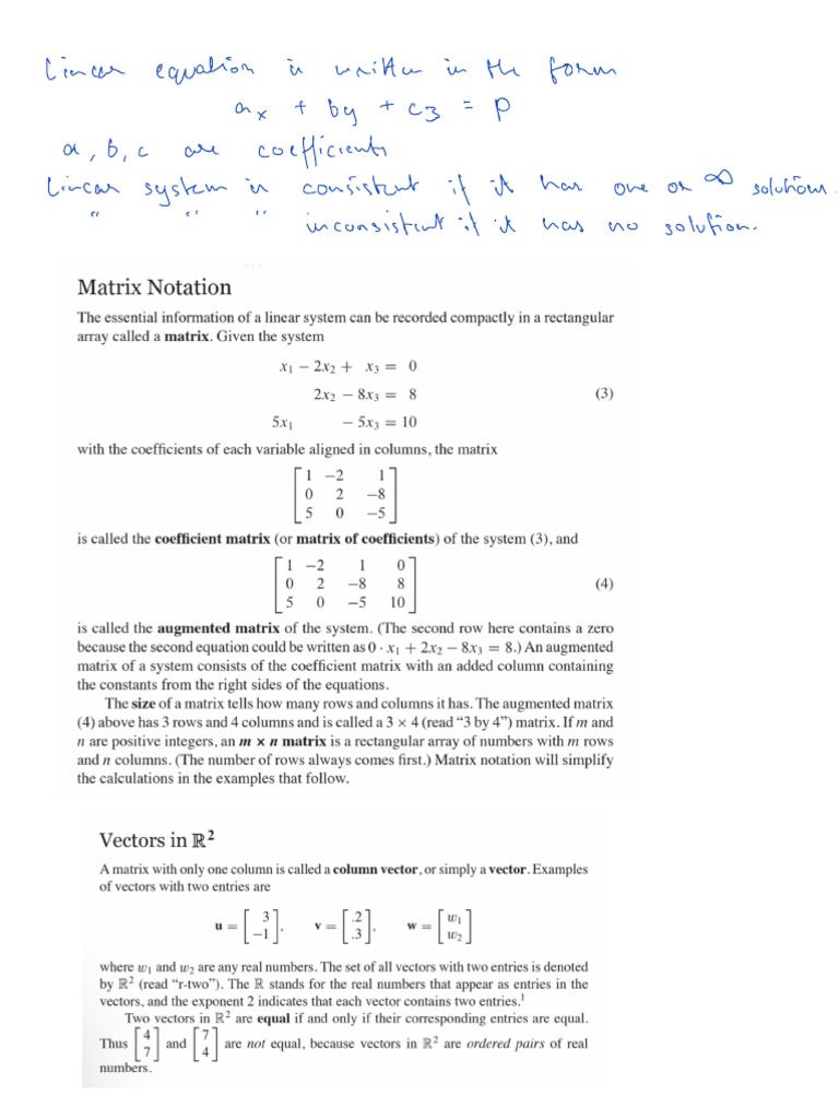 Linear Algebra basics | PDF