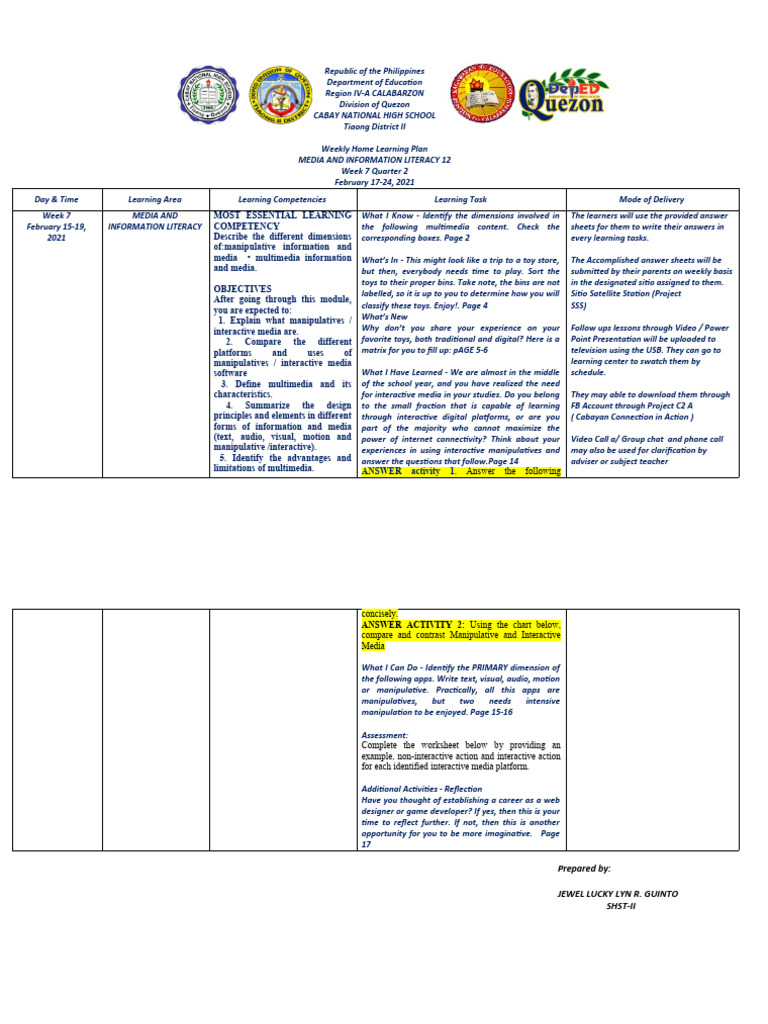 JRG-WHLP Week 7 | PDF