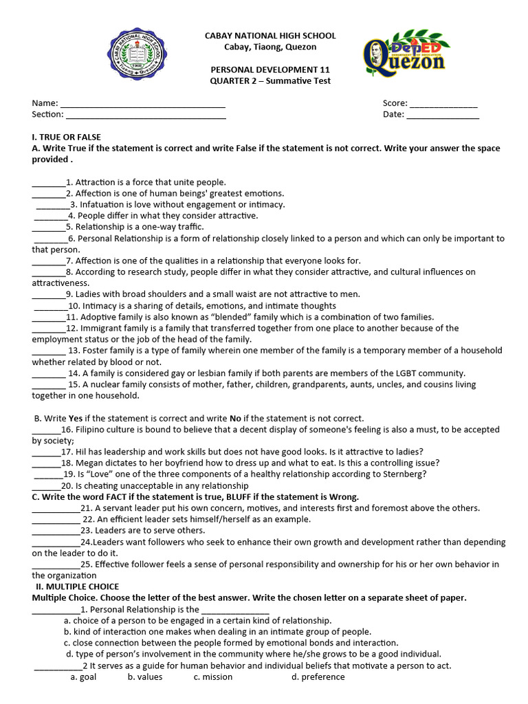 Perdev Quarter-2-Summative | PDF