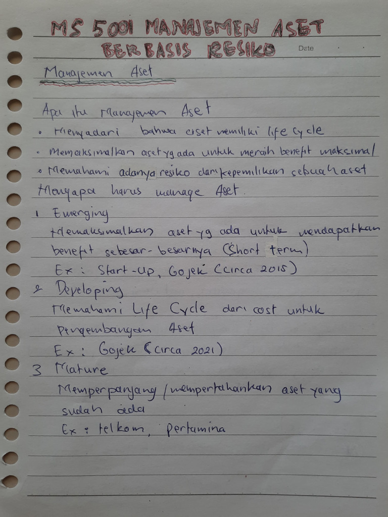 Resume MS5001 Manajemen Aset Berbasis Resiko | PDF