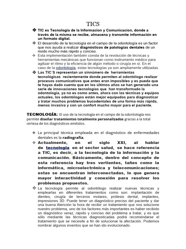 TICS | PDF | Odontología | Ct Scan