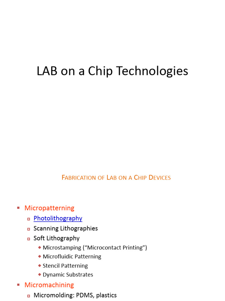 LAB on a Chip Technologies | PDF