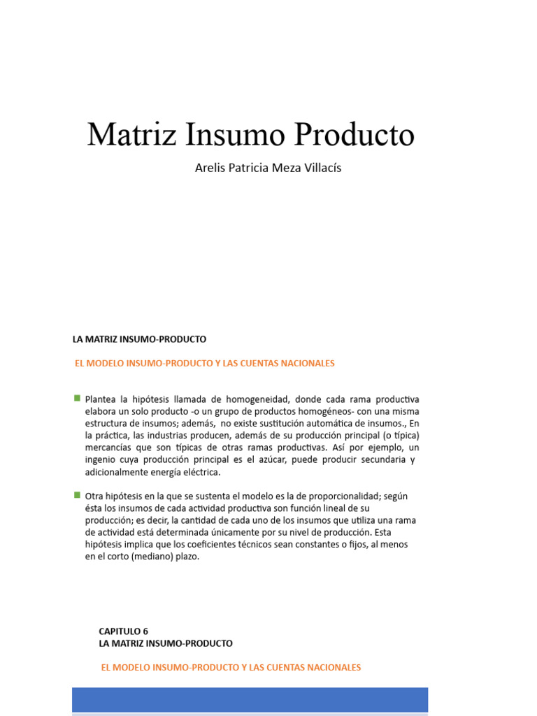 Matriz Insumo Producto | PDF