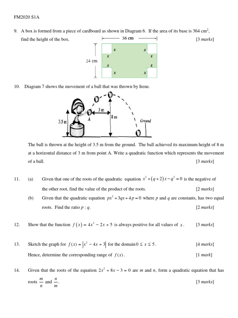Advanced Math Problems S1A | PDF