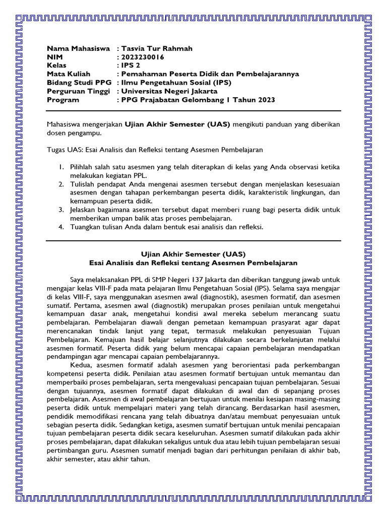 Tasvia Tur Rahmah - Proyek UAS PPDP | PDF