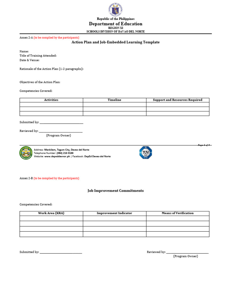 LIZA 2023-2024-Annex-2a-2b-2c | PDF