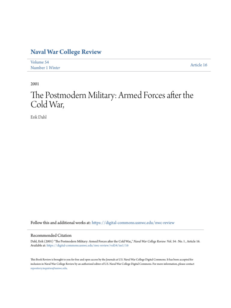 The Postmodern Military - Armed Forces After The Cold War | PDF | History