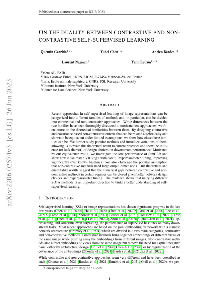 On The Duality Between Contrastive and Noncontrastive Self-Supervised ...