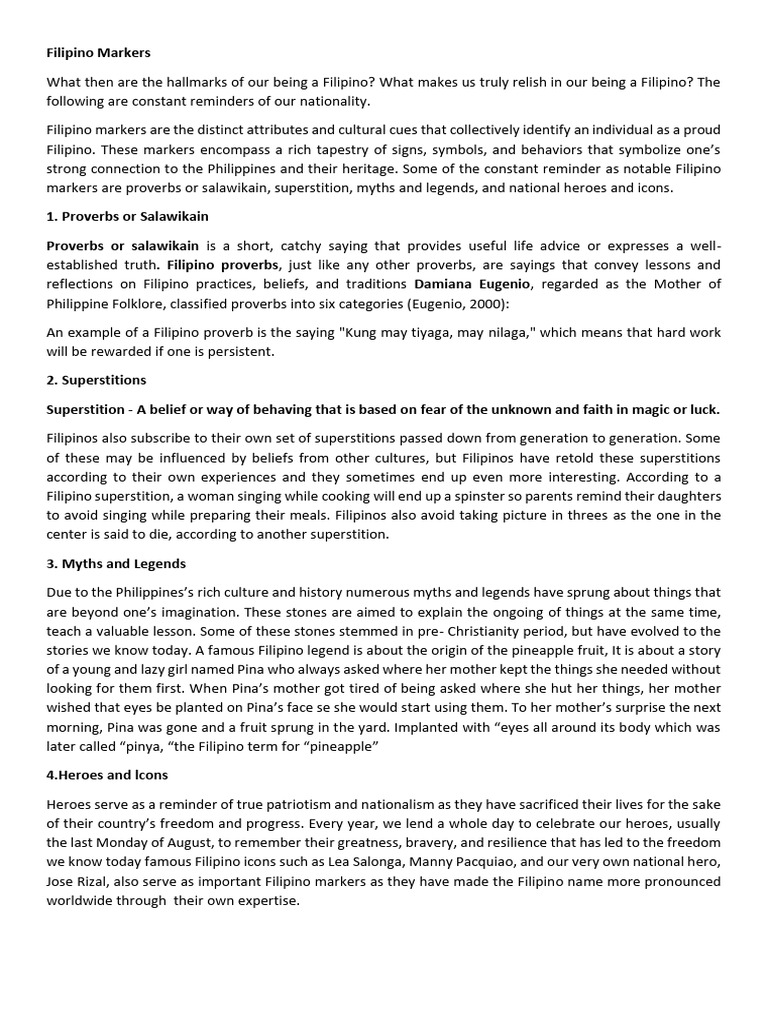 Filipino Markers Edited | PDF | Social Science