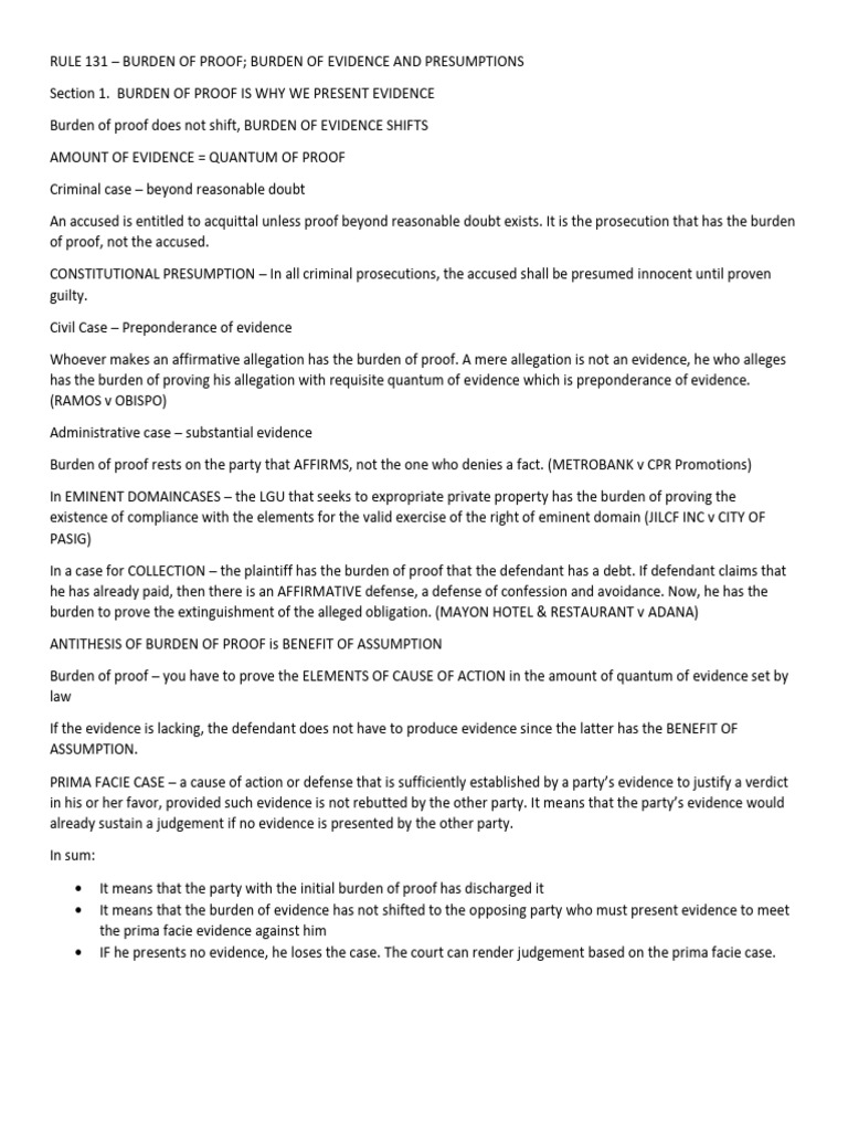 Rule 131-132 Reviewer | PDF