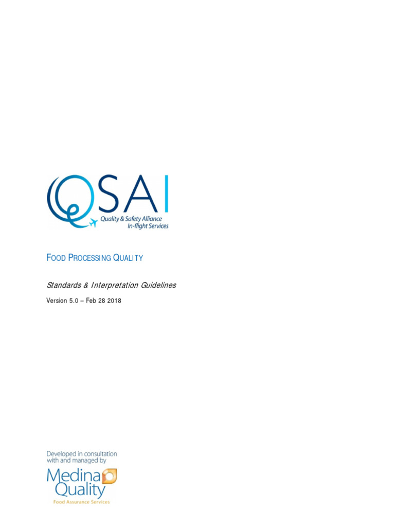 QSAI Food Processing Quality (FPQ) Standards & Interpretation Guidelines (2018) | PDF