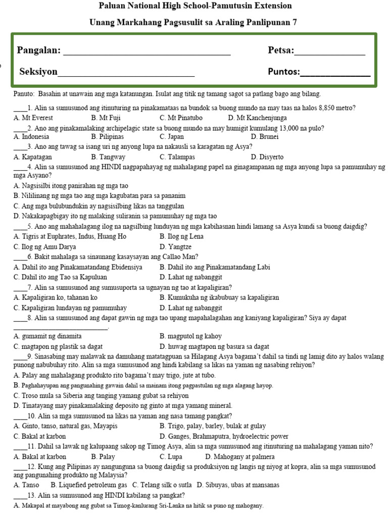 1st Periodical Ap7 | PDF