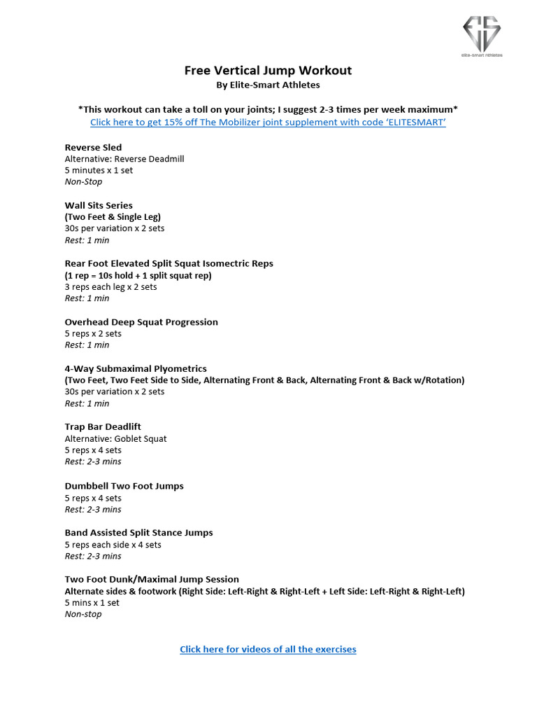 Free Vertical Jump Workout | PDF