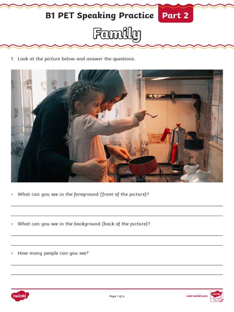 B1 PET Speaking: Family Practice | PDF