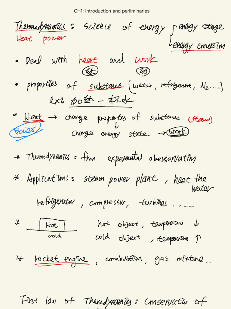 CH 1 (1) | PDF | Branches Of Thermodynamics | Continuum Mechanics