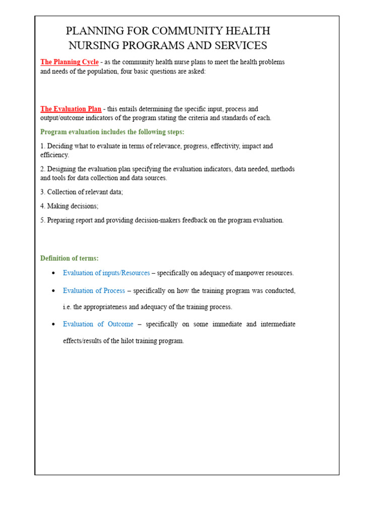 Community Health Program Guide | PDF | Home & Garden | Wellness