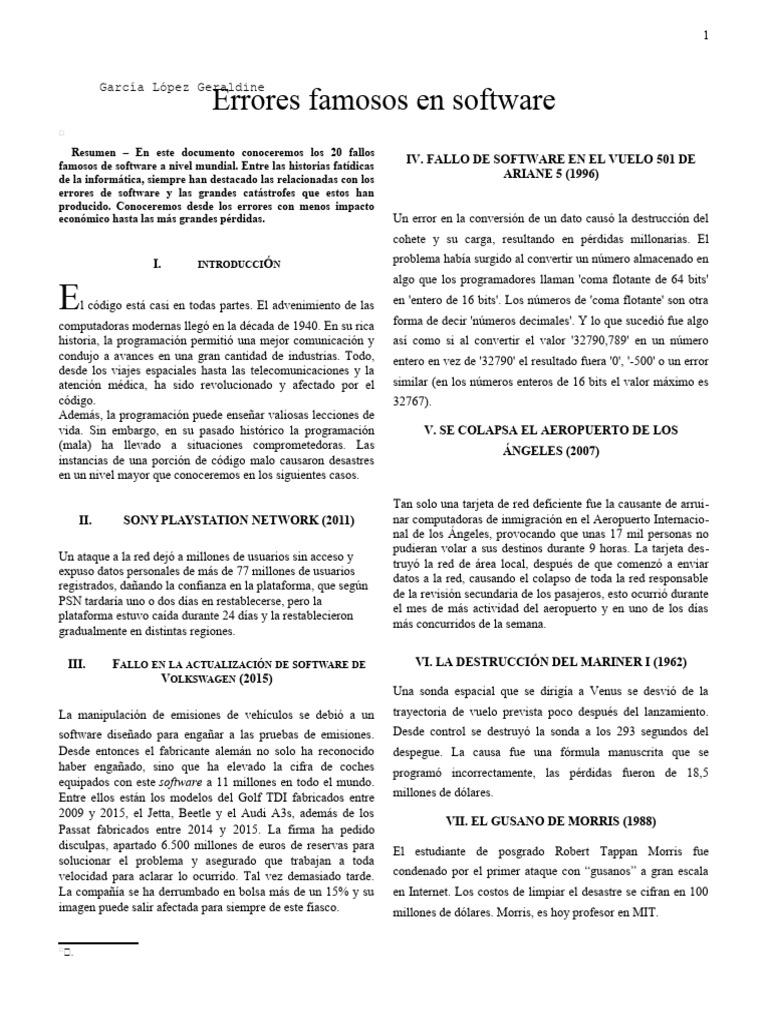 Errores Software | PDF