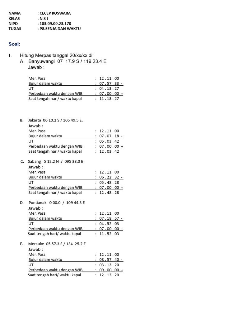 Tugas P8. Senja Dan Waktu - Cecep Koswara .N3J | PDF