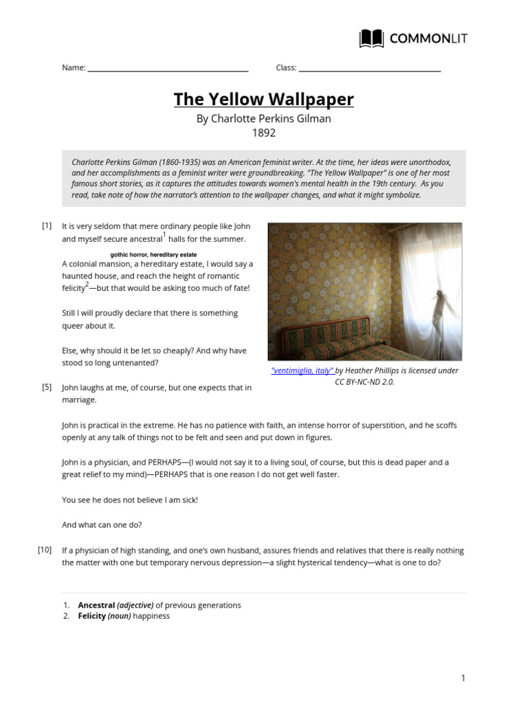 Text_The Yellow Wallpaper | PDF