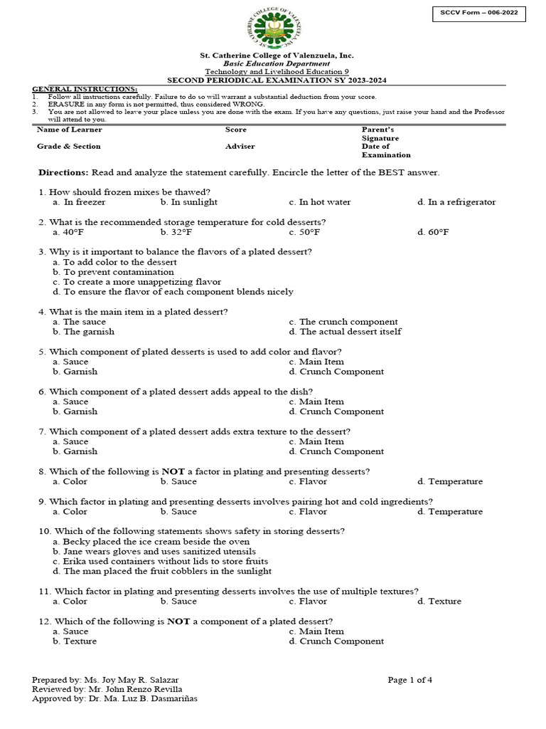 Q2 G9 Examination | PDF