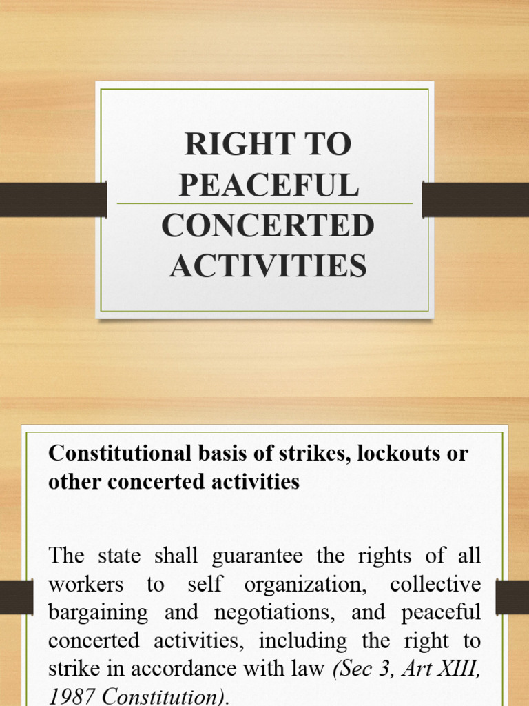 Labor Relations Part 2 - Right-To-Peaceful-Concerted-Activities | PDF | Law